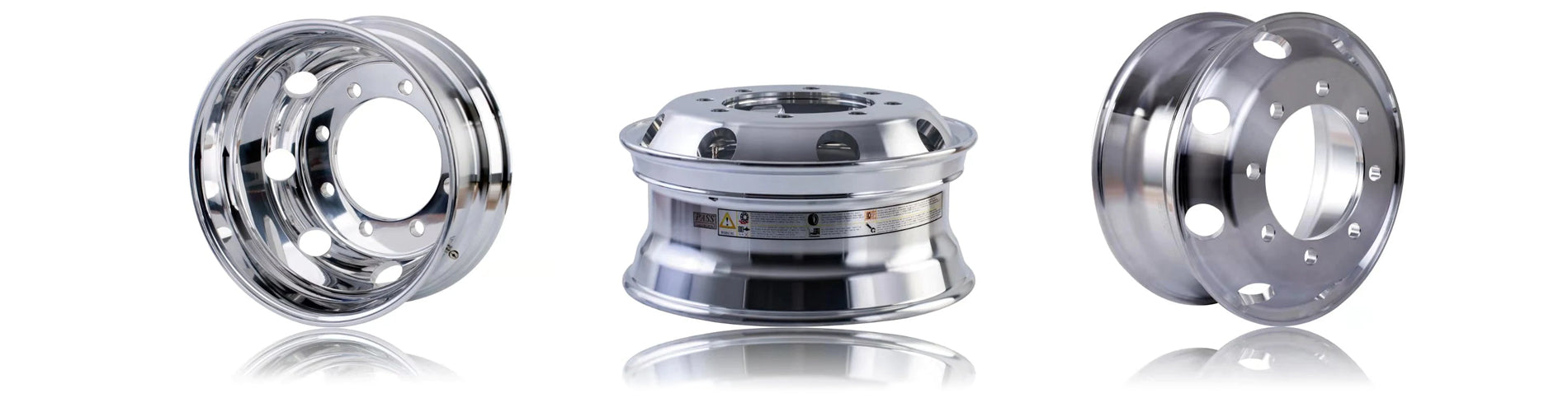 Truck Wheels 19.5 x 6.75 Forged Aluminum Rims Machined Bright ...